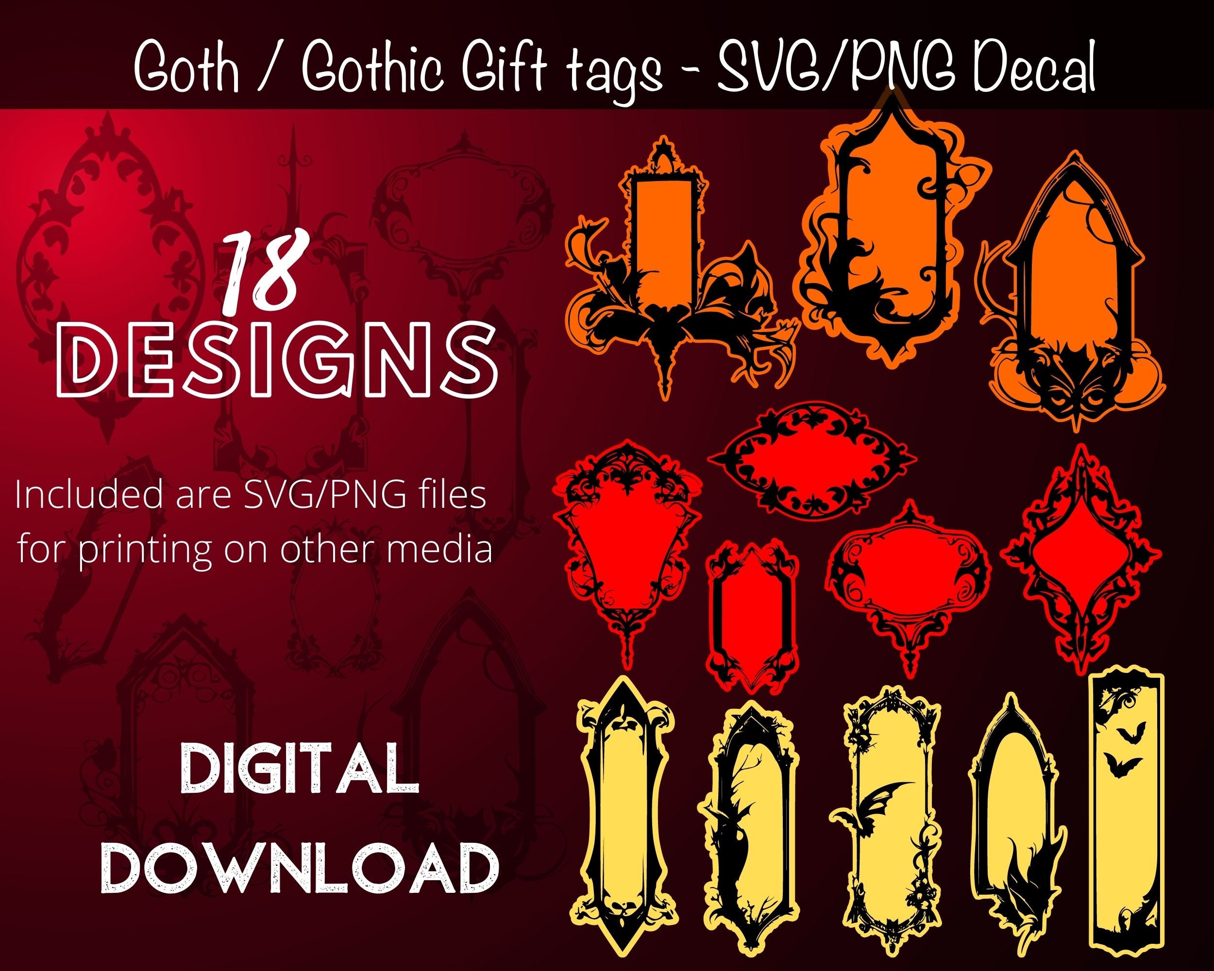 Goth Svg, Goth Tag, Gothic Gift Tags, Gothmas, Christmas Tag, Goth Gift ...