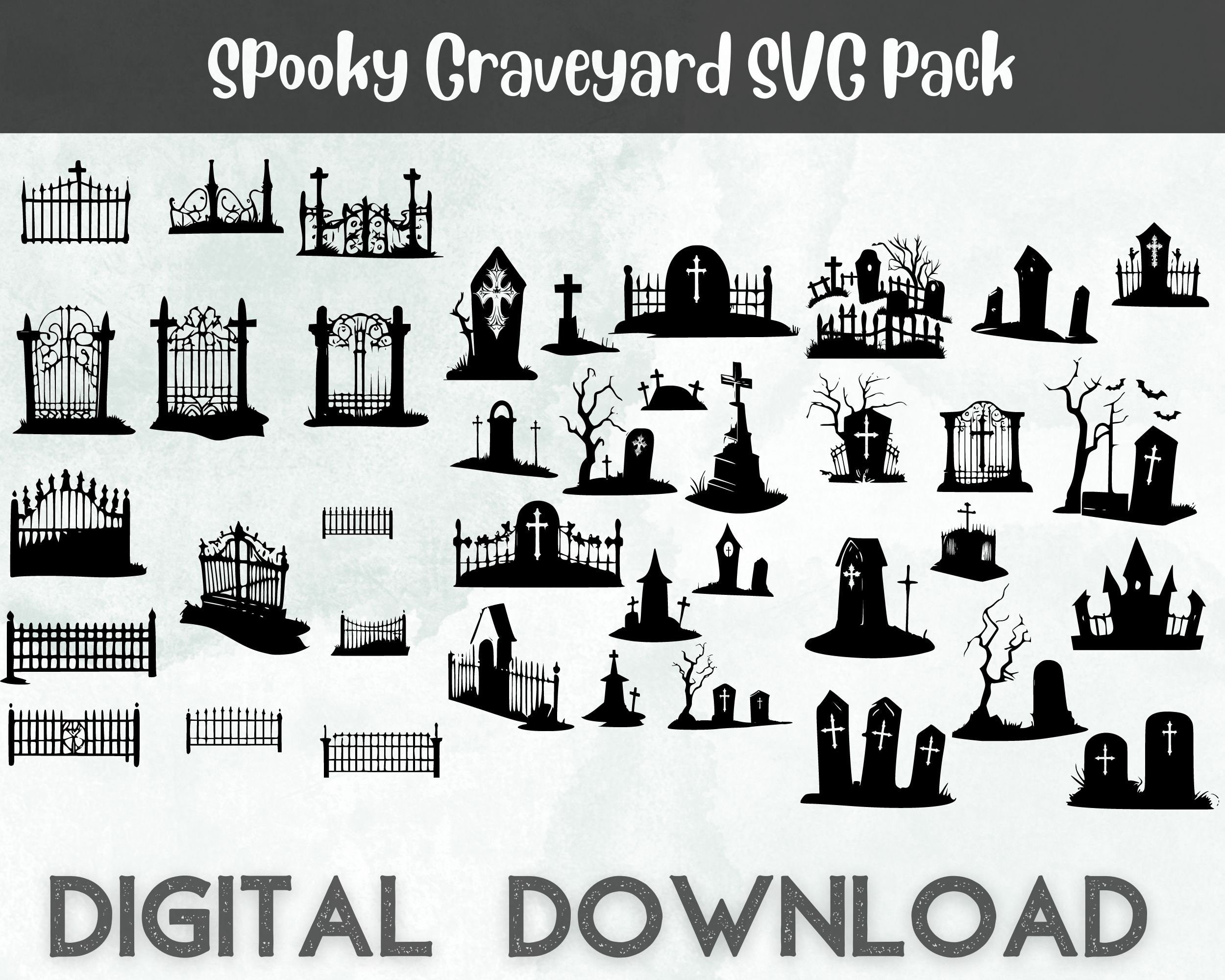 Graveyard Fence Silhouette