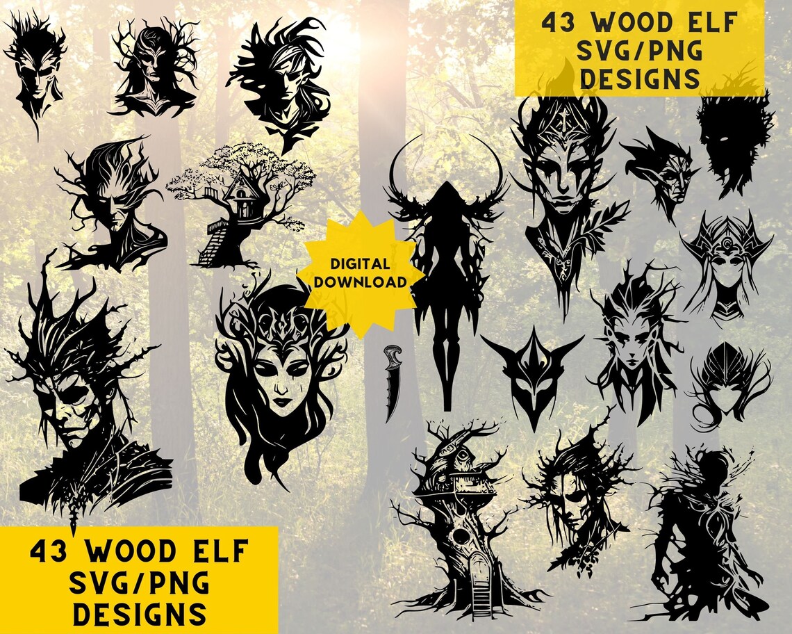 ELF SVG, Wood Elf, Dark Elf, Dark Wood Elf, Elven Warrior, Tree Elf ...