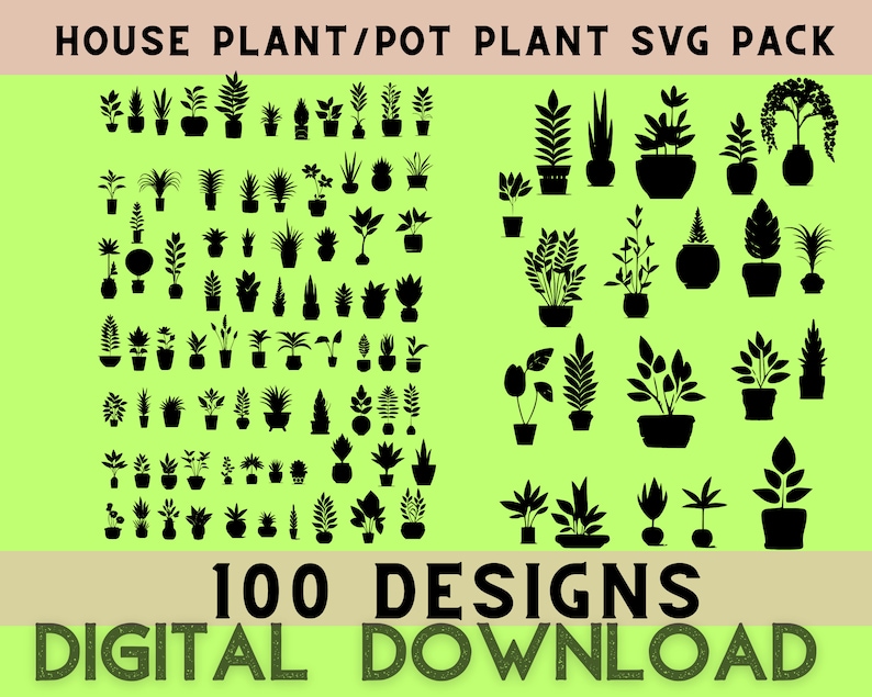 Pot Plant Svg Bundle House Plant Svg Flower Pot Svg - Etsy