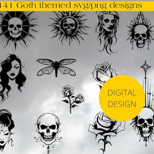 Goth SVG, Gothic Decals, Goth Svg ,skeleton Svg, Romantic Goth, Dark ...