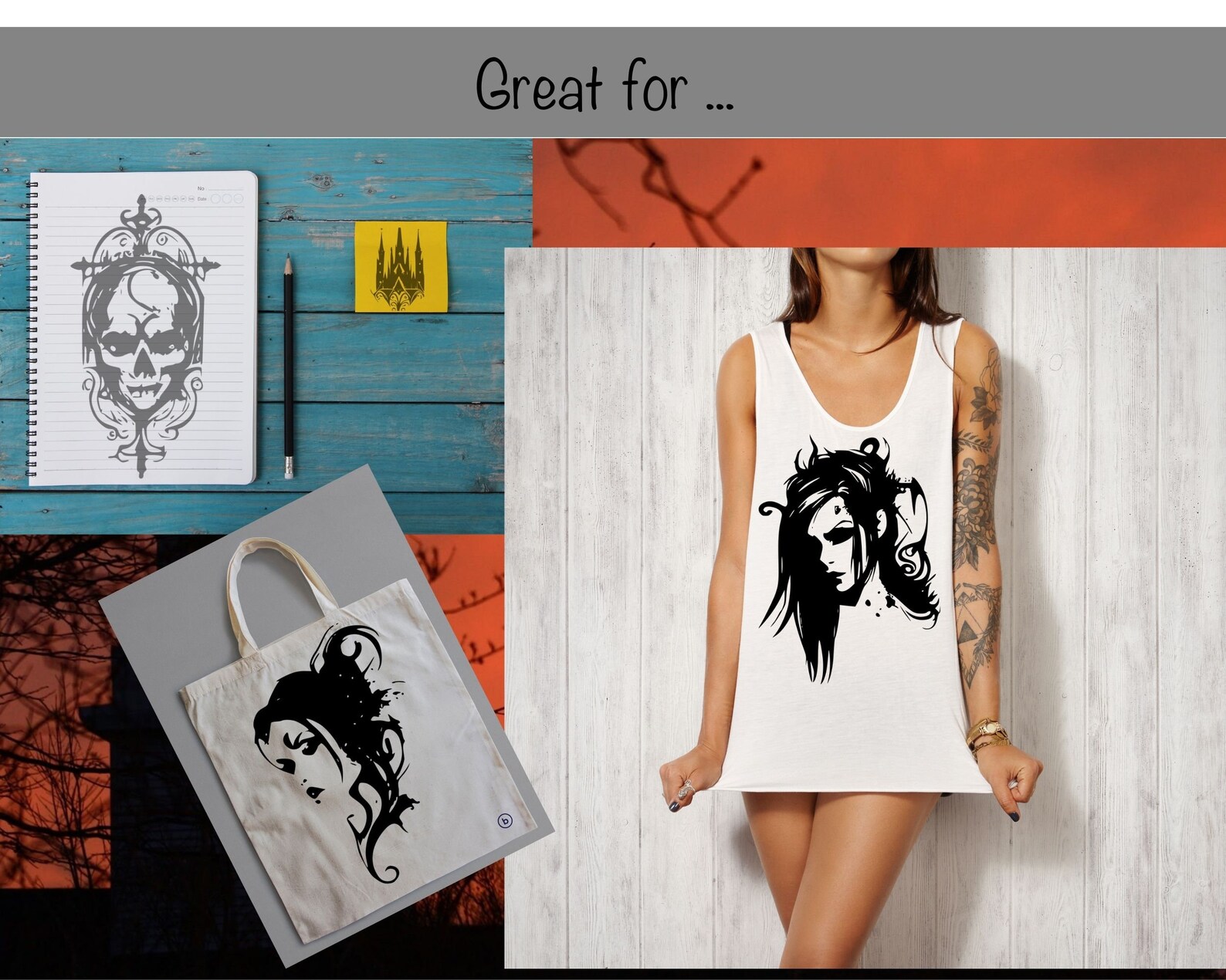 Goth SVG Decals, Goth,skeleton Svg, Romantic Goth, Dark Svg, Gothic ...