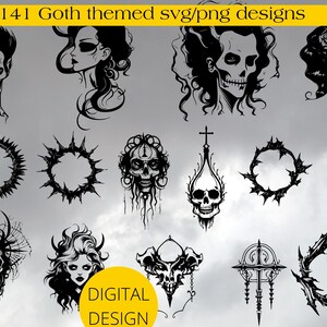 Goth SVG, Gothic Decals, Goth Svg ,skeleton Svg, Romantic Goth, Dark ...