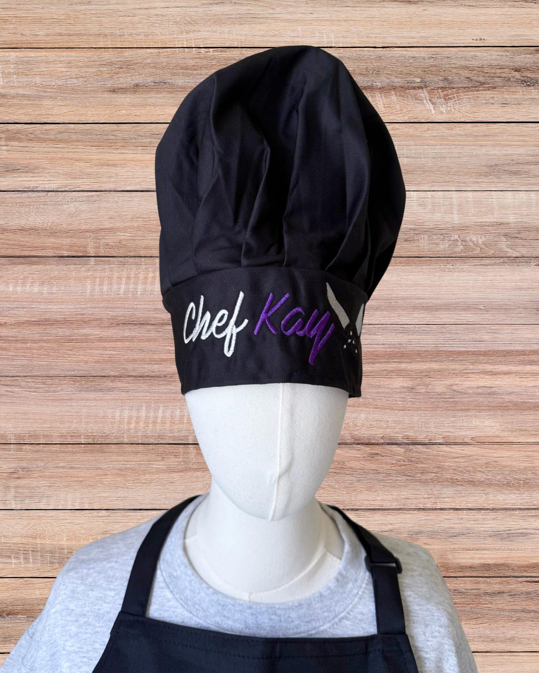 Personalized Embroidered Chef Hat: Custom Name & Knife Design - Etsy