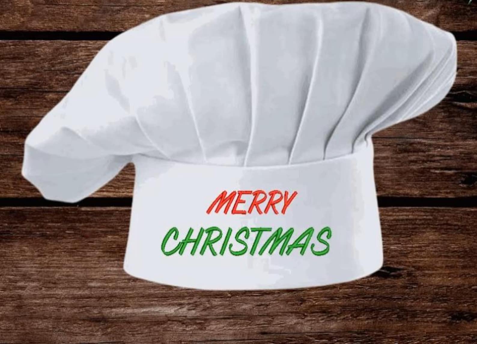 Merry Christmas Chef Hat Embroidered, Embroidered Chef Hat, Christmas ...