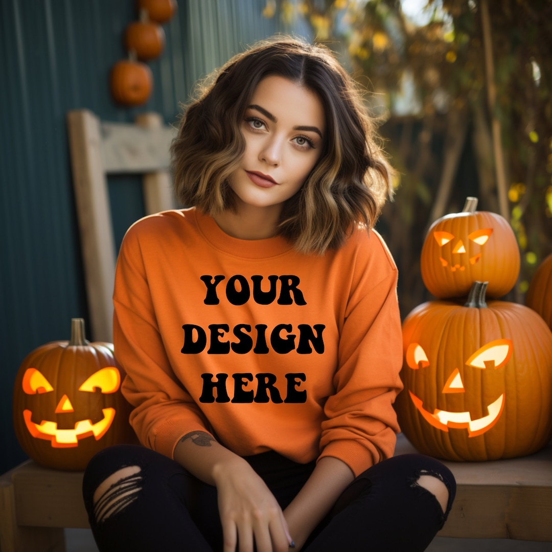 Halloween Mockups Gildan 18000 Mockup Sweatshirt Mockup Gildan 18000 ...
