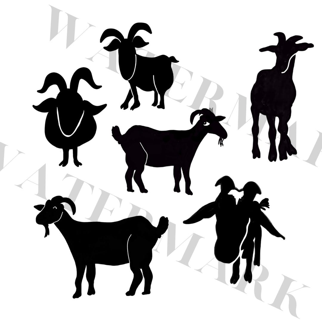 Goat SVG Bundle Silhouette and Goat Words Digital File for Cricut ...