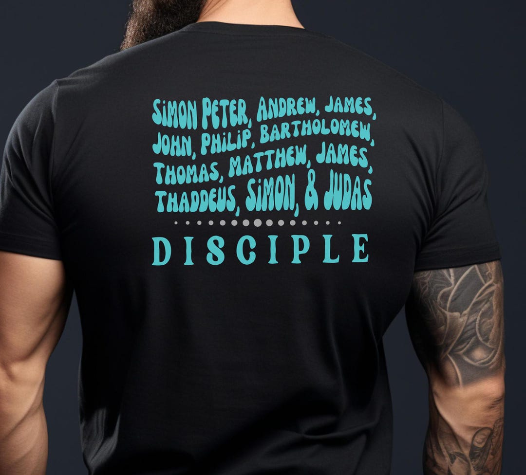 12 Disciples T-shirt Print on Back, Faith Tee, Christian, Unisex, Youth Group, Bible Study Shirt ...