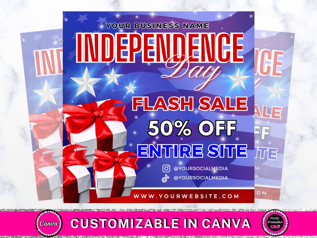 Independence Day Flash Sale, 4th of July Sale Flyer, Holiday Sale Flyer ...