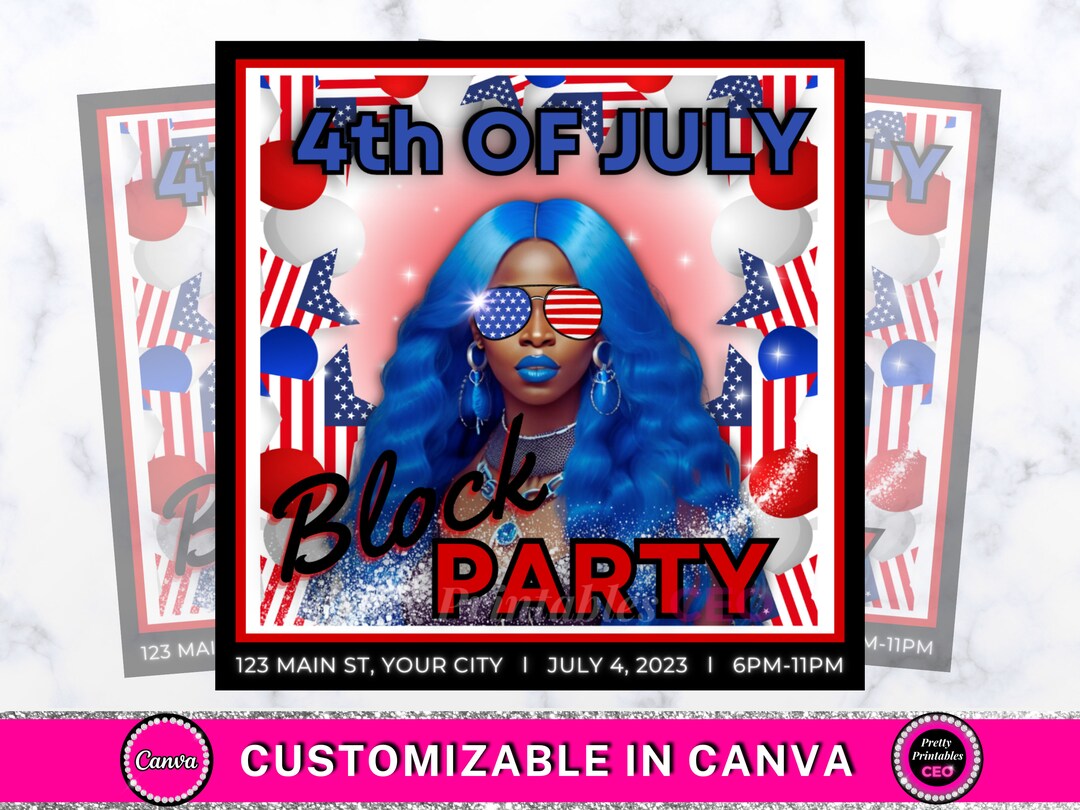 July 4th Block Party, Independence Day Sale Flyer, Holiday Sale Flyer ...