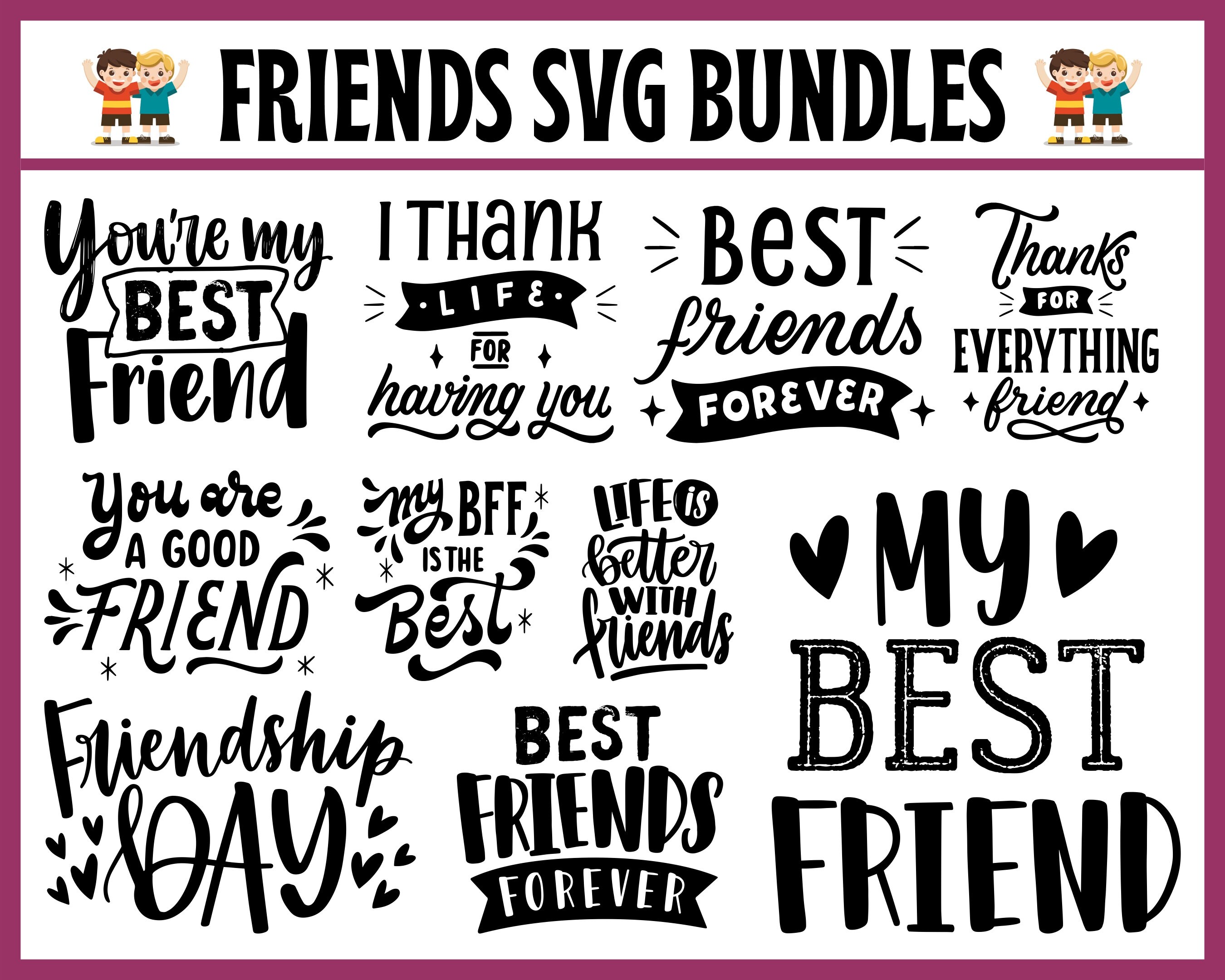 Friends Svg, Best Friends Svg, Friendship Svg, Svg Files for Cricut ...