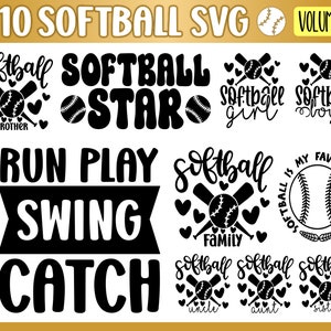 Softball Svg Bundle Softball Svg Softball Png Softball Dxf - Etsy