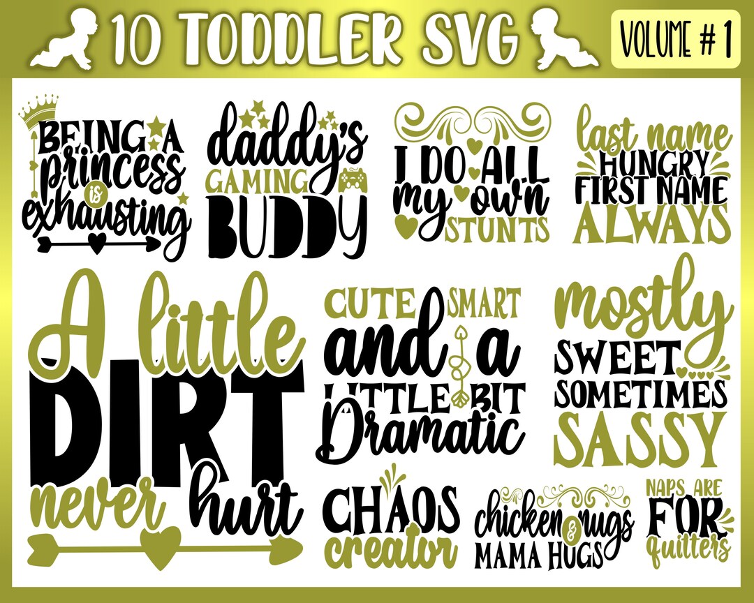 Toddler SVG Bundle, Funny Kids SVG, Cool Kids Svg, Onesies Svg, Toddler ...