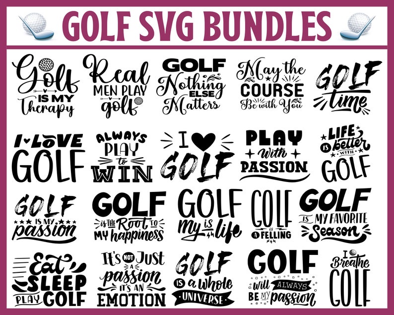 Golf Svg Bundle, Golf Monogram Svg, Split Monogram Svg, Golf Name Frame ...