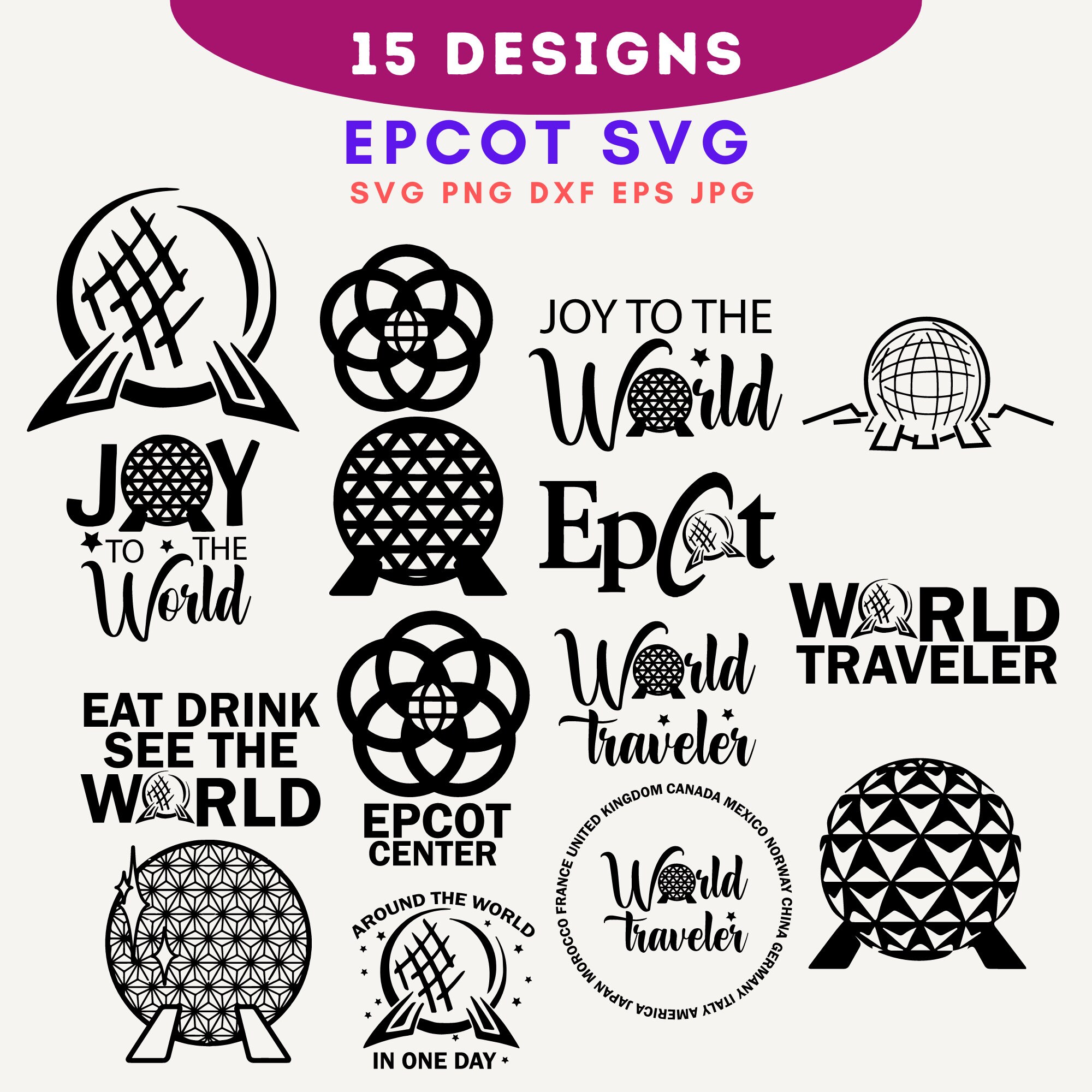 Epcot Svg,world Traveler Svg,family Vacation Svg,epcot Shirt,snacking ...