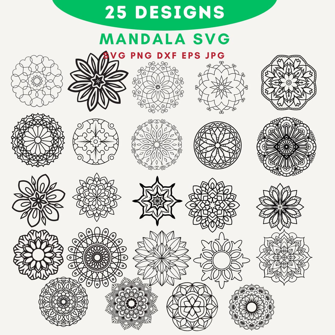 Mandala Svg Bundle, Mandala Svg Zentangle Svg, Mandala Clipart, Mandala ...