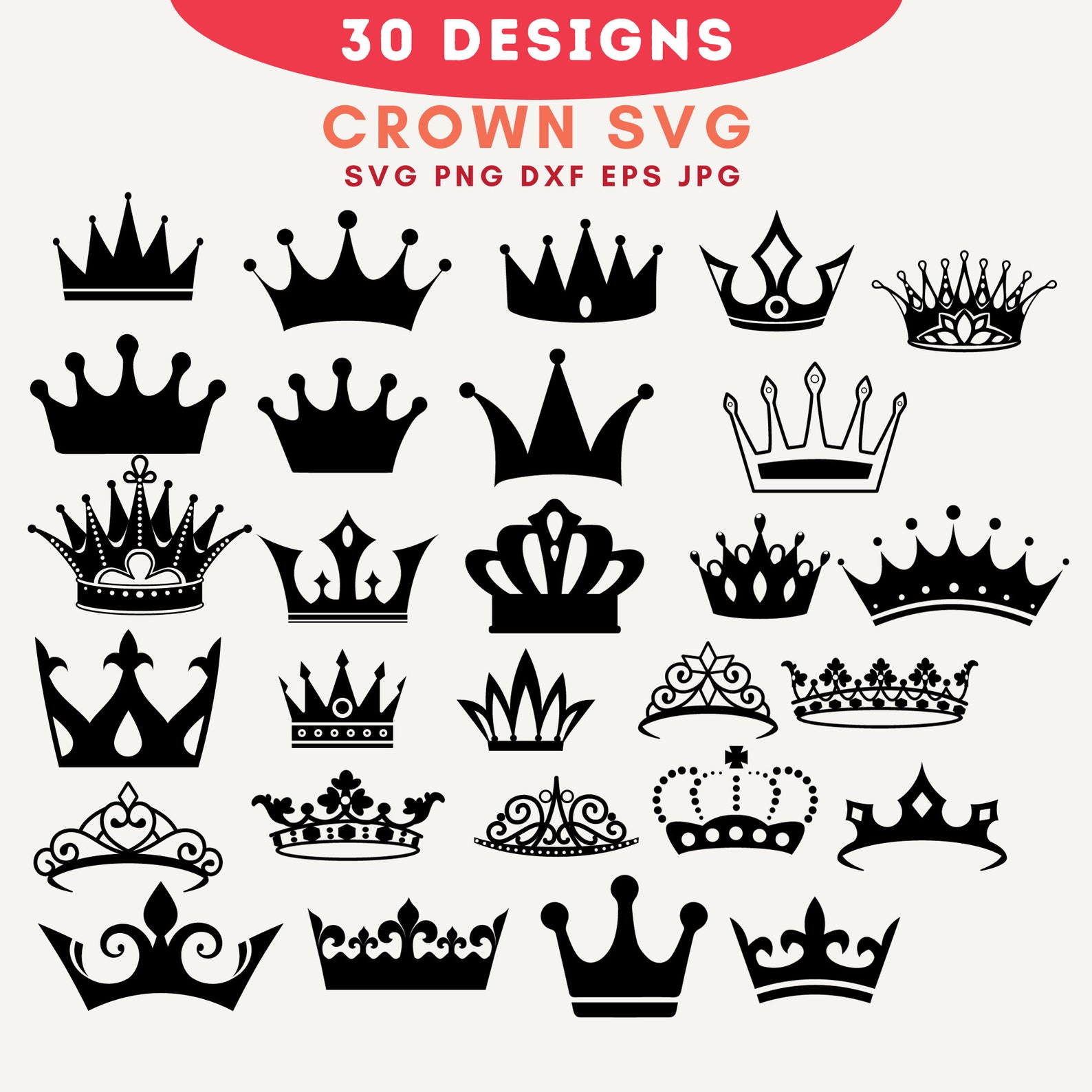 Royal Crown SVG File, King Crown SVG, Queen Crown SVG, Princess Tiara ...