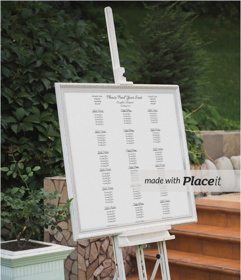 Minimalist Wedding Seating Chart Template - Etsy