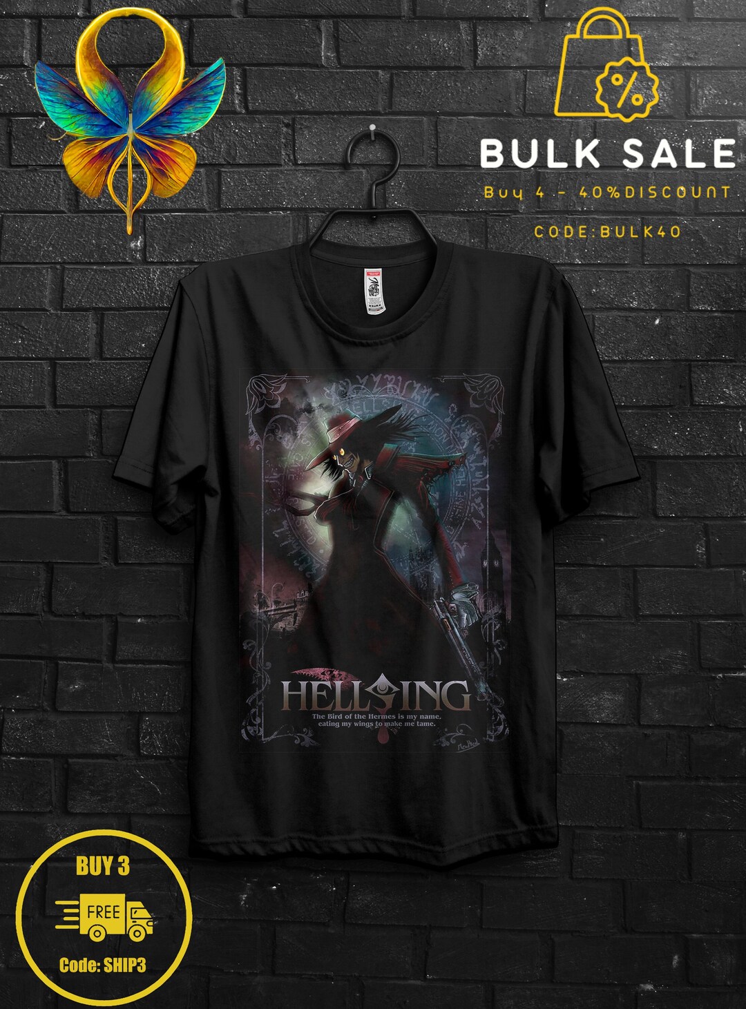 Alucard Hellsing Ultimate Cosplay Tshirt Gift,gothic Hellsing Anime ...