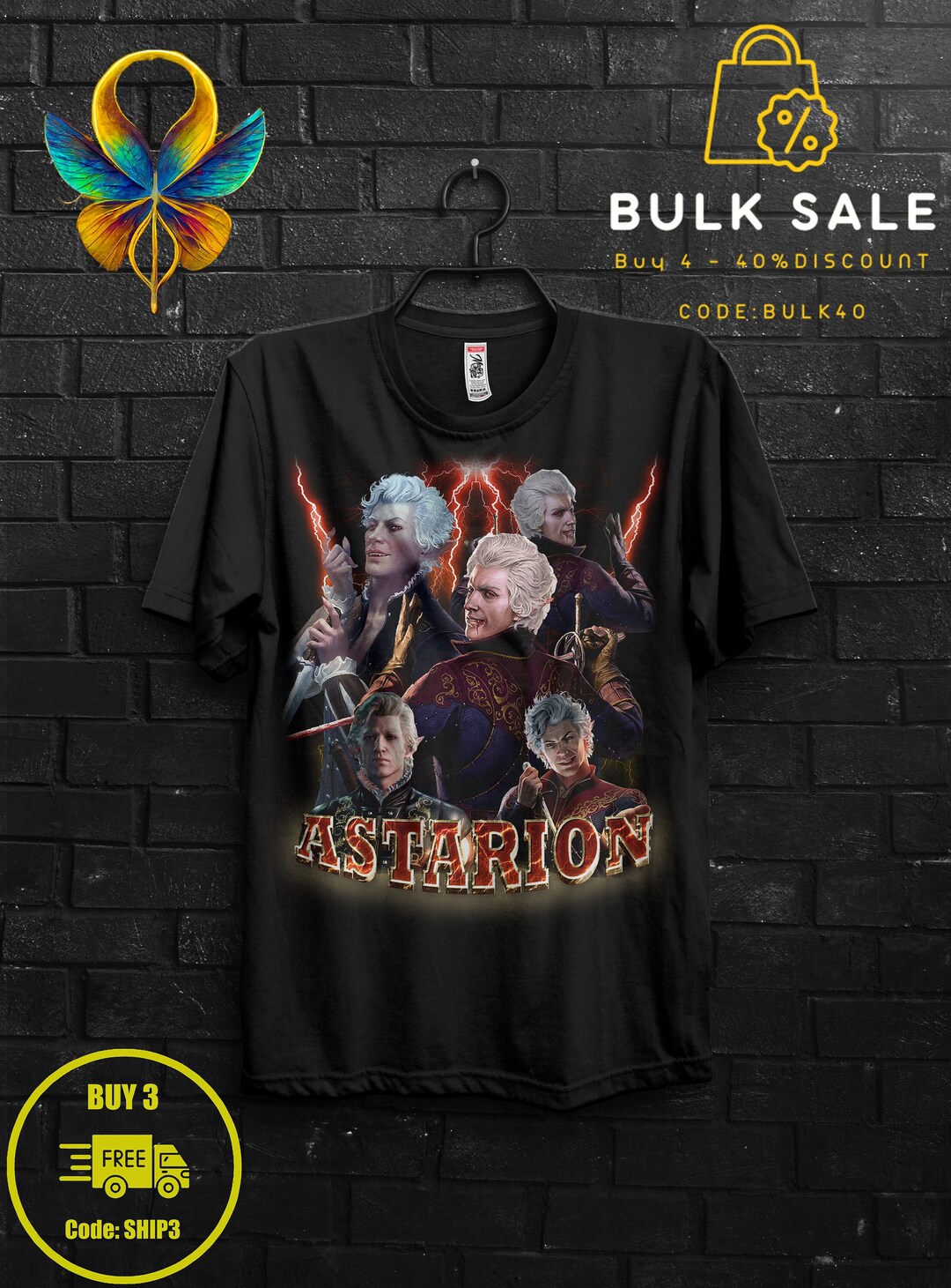 Astarion Baldur's Gate 3 Tshirt Gift for Gamer,mind Flayer Appareal for ...