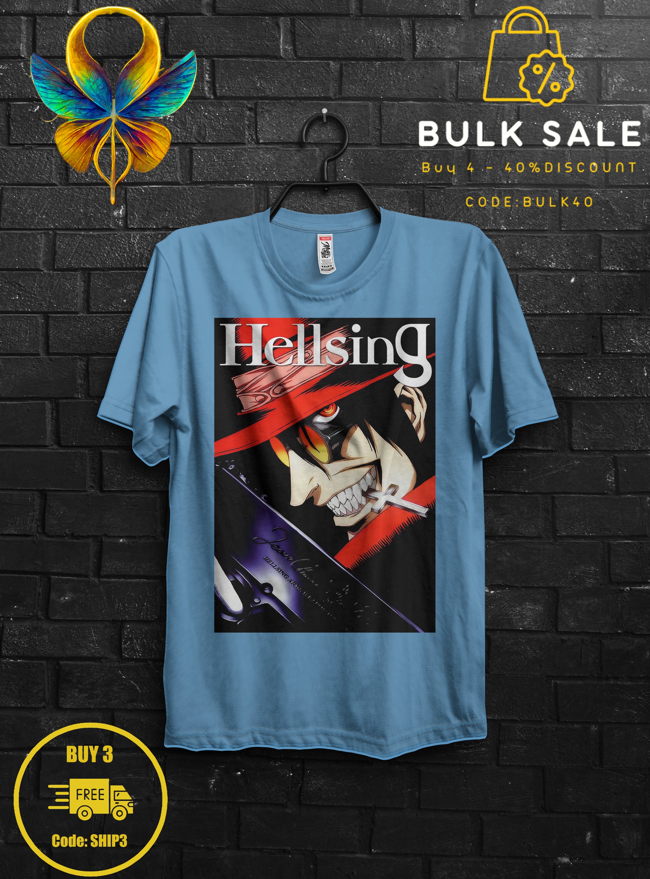 Gothic Alucard Hellsing Ultimate Cosplay Tshirt Gift,hellsing Anime ...
