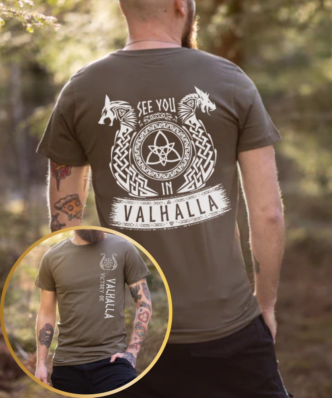 See You in Valhalla Viking T-shirt Gift for Warrior Man, Norse Ship ...