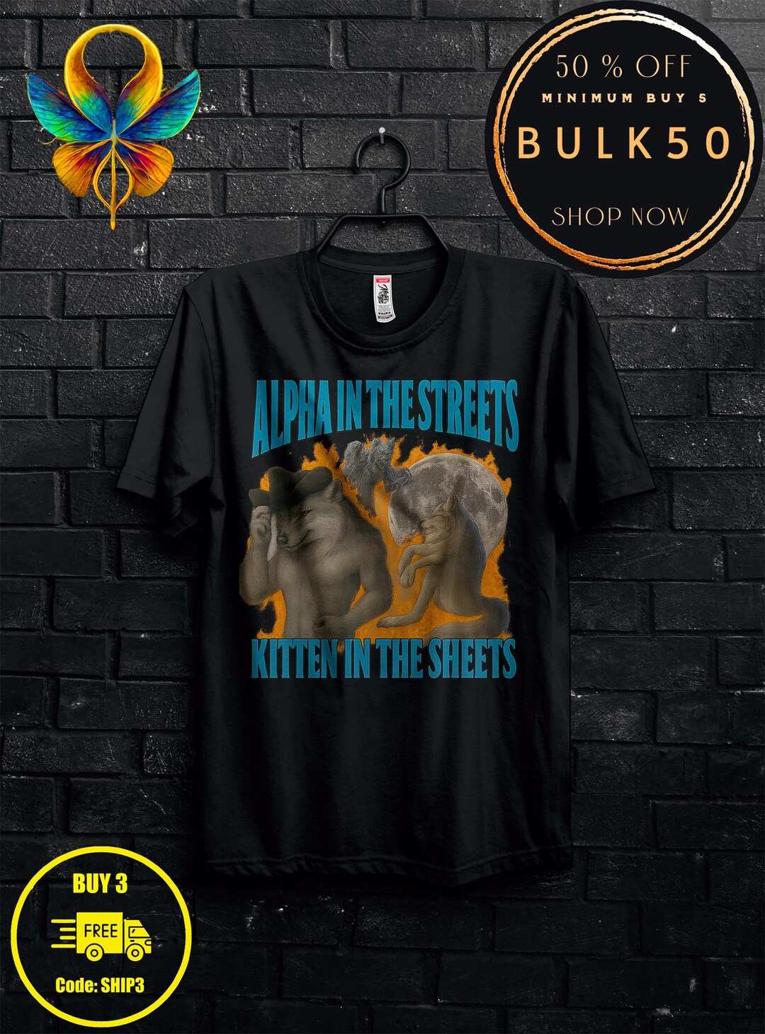 Alpha in the Streets Kitten in the Sheets Gift Tshirt for Boyfriend ...