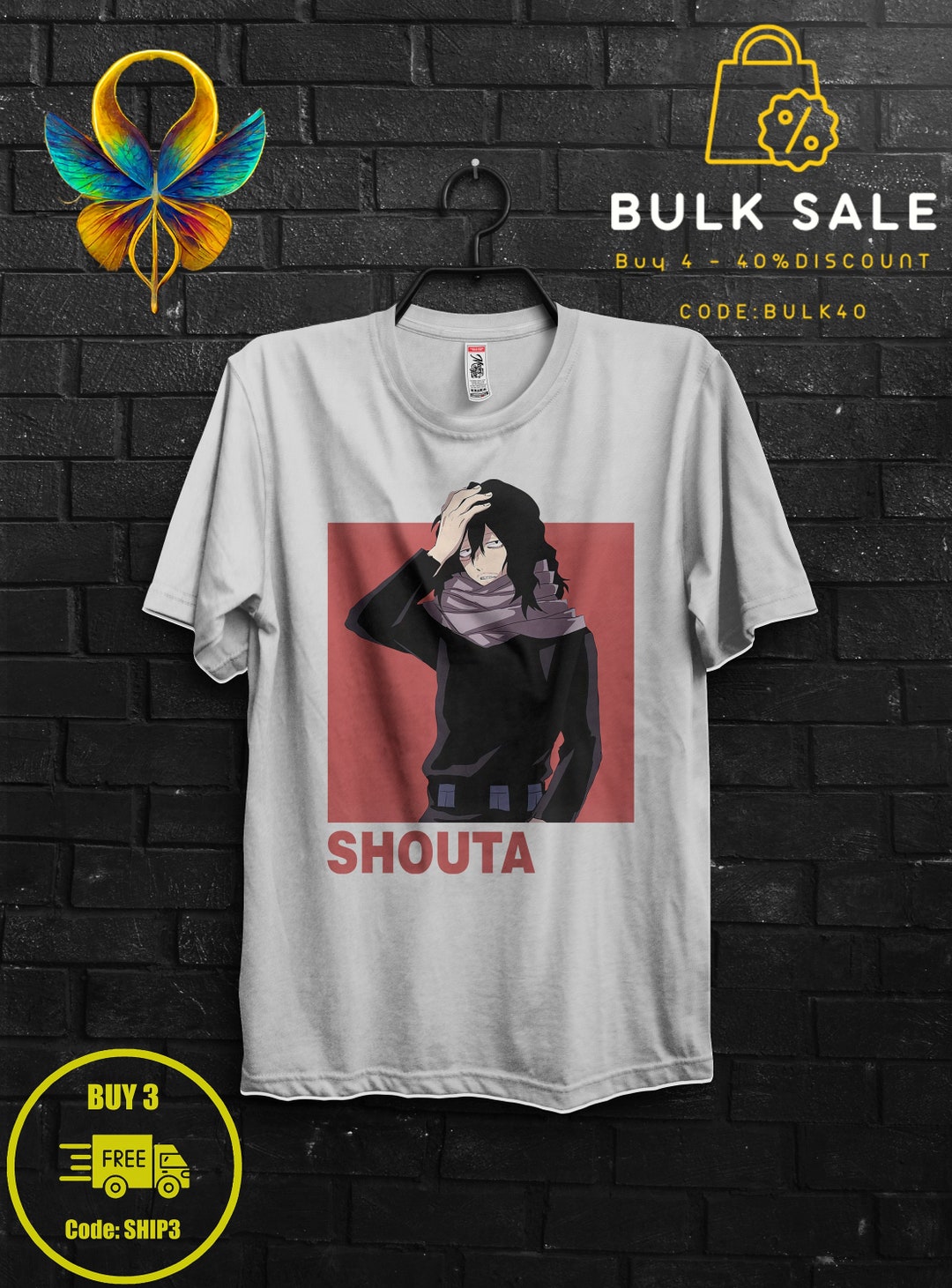 Shouta Aizawa Shirt Cosplay Gift for Man,kai Chisaki Tshirt,touya ...