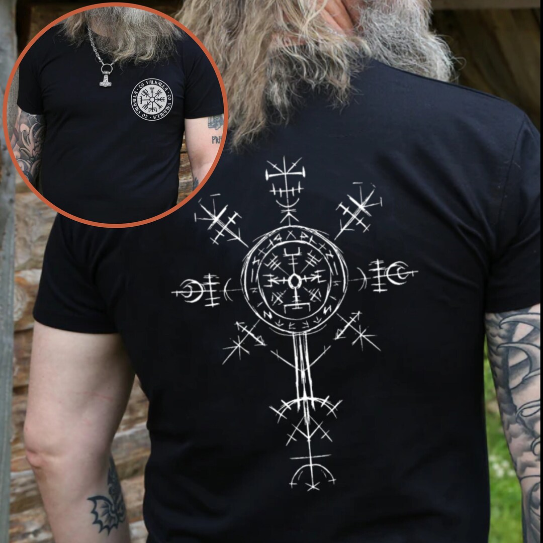 Viking Rune Gift T-shirt With Back and Front,viking Tattoo Design Gift ...