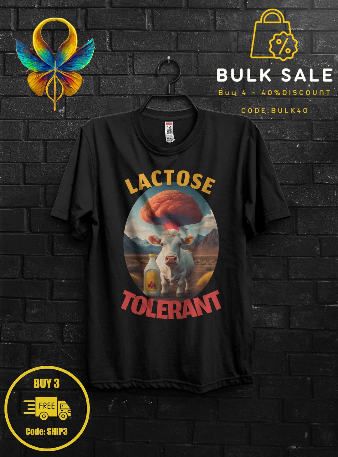 Cartoon Lactose Tolerant Funny Meme Gift T Shirt for Friends,lactose ...