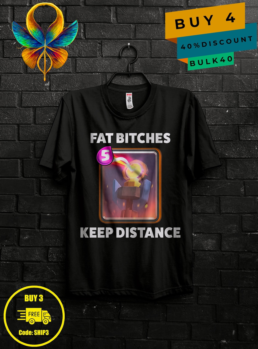 Fat Bitches halten Abstand Lustiges Meme Shirt Geschenk für Mann ...