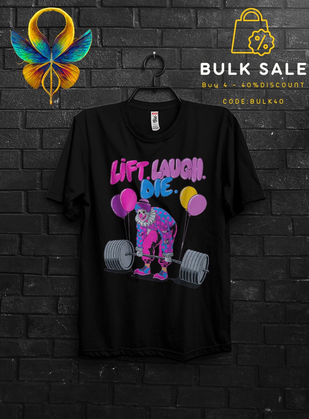 Clown Deadlifting Gym Gift Shirt,lift Laugh Die T-shirt,embrace ...