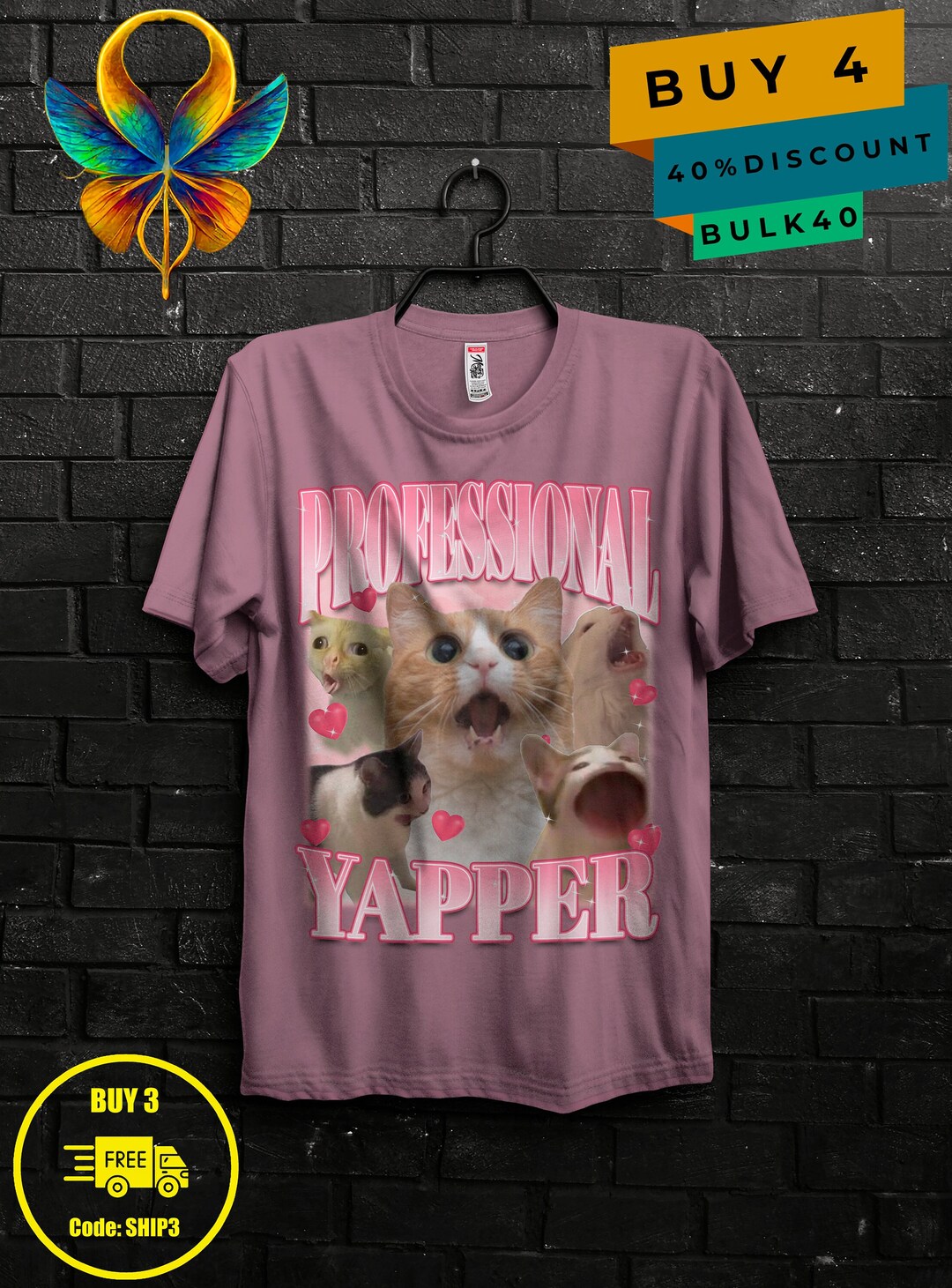 Professional Yapper Funny Meme Shirt for Man,retro Fun Cats Sweater ...