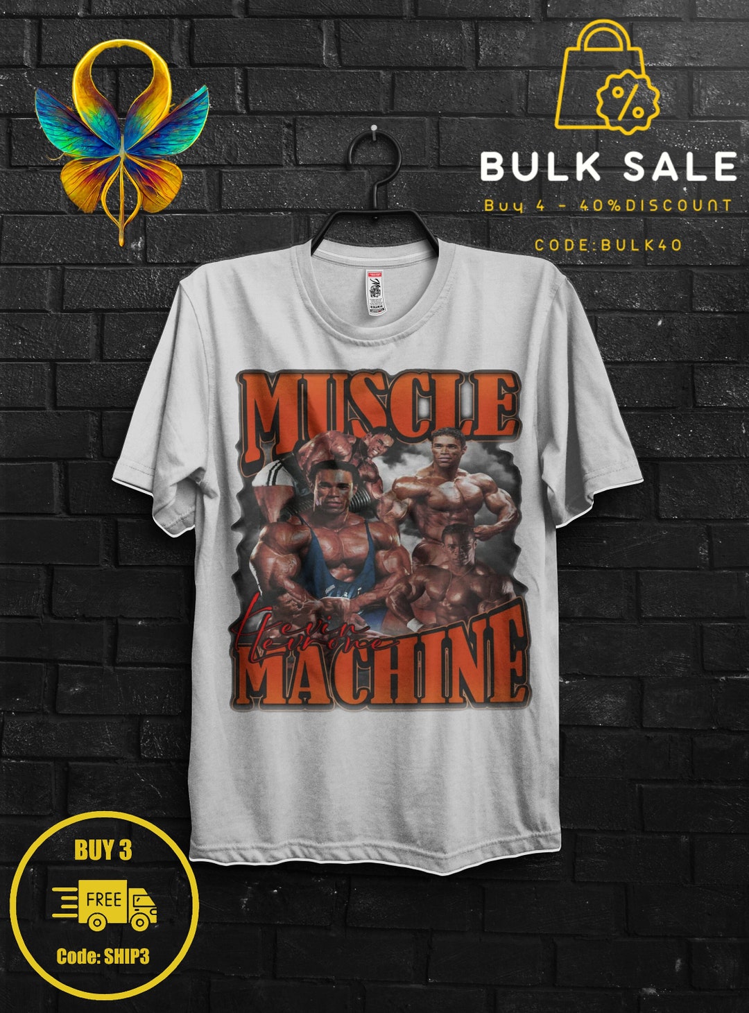 Muscle Machine Kevin Levrone Gym T Shirt Gift for Bodybuilder,maryland ...