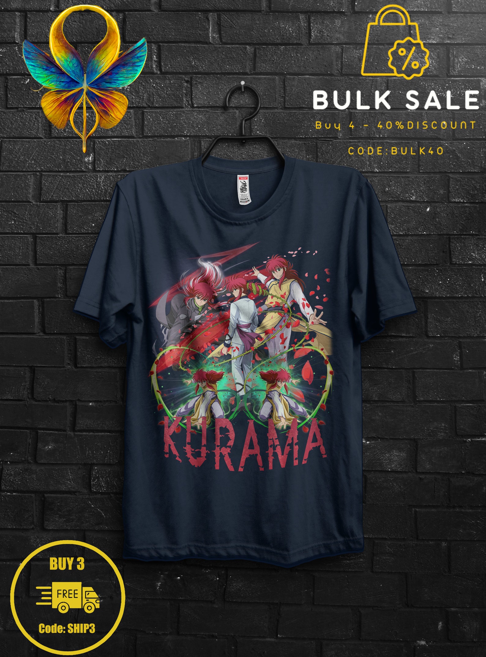 Kurama Yu Yu Hakusho T-shirt Anime Gift for Him,koenma Tee for Yukina ...