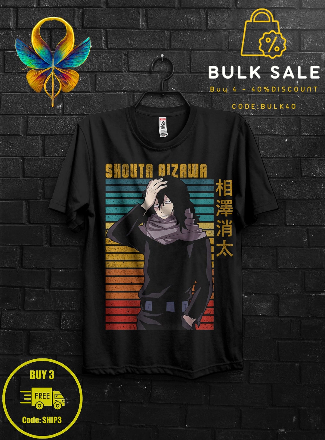Shouta Aizawa Shirt Cosplay Gift for Man,tsukuyomi Tee,touya Todoroki ...