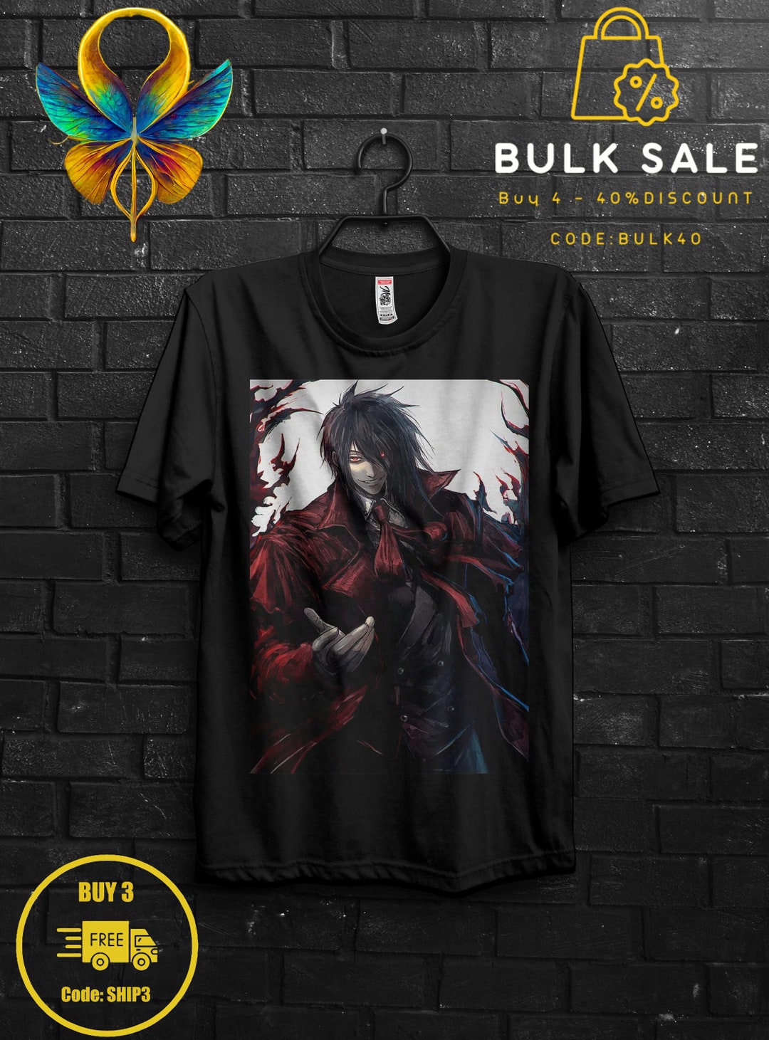 Alucard Hellsing Ultimate Cosplay Tshirt Gift,gothic Hellsing Anime ...