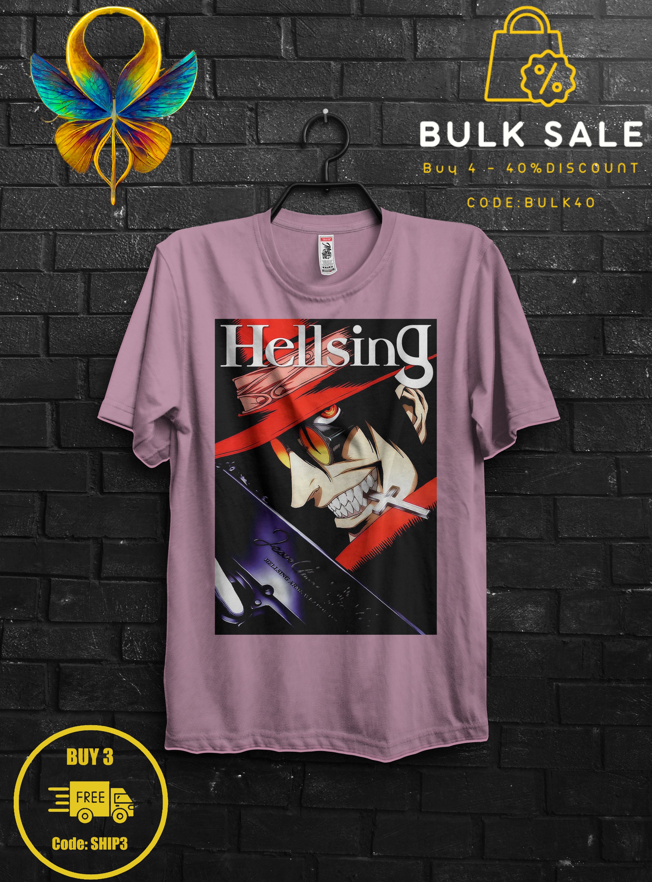 Gothic Alucard Hellsing Ultimate Cosplay Tshirt Gift,hellsing Anime ...