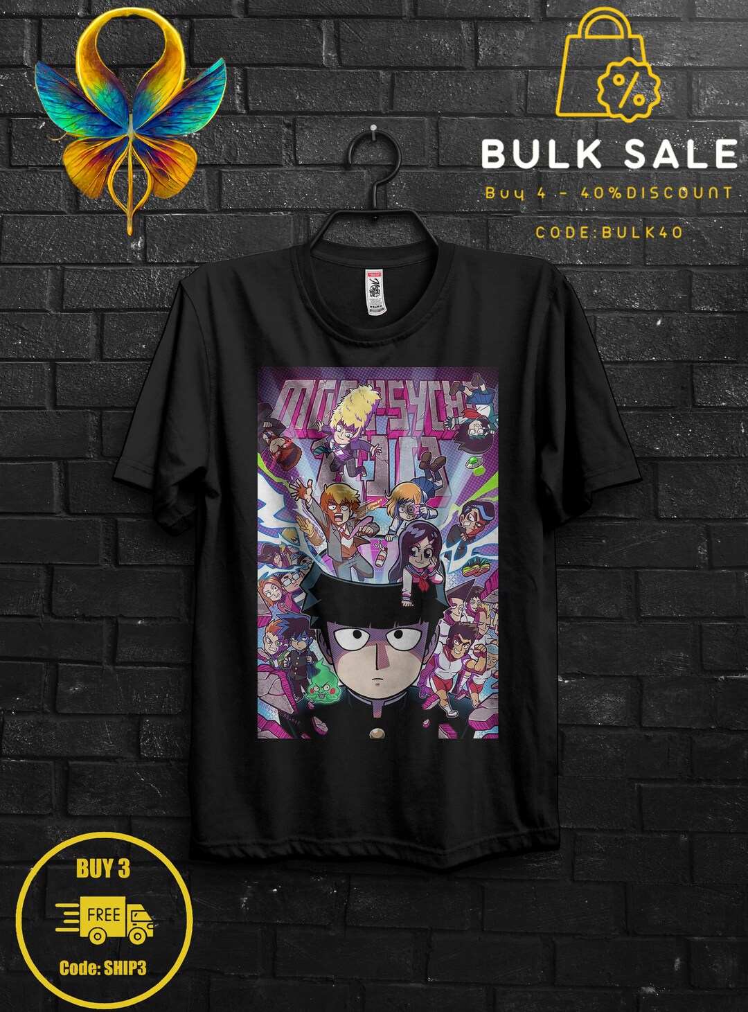 Shigeo Kageyama Shirt Anime Gift Cosplay for Manmob Psycho - Etsy