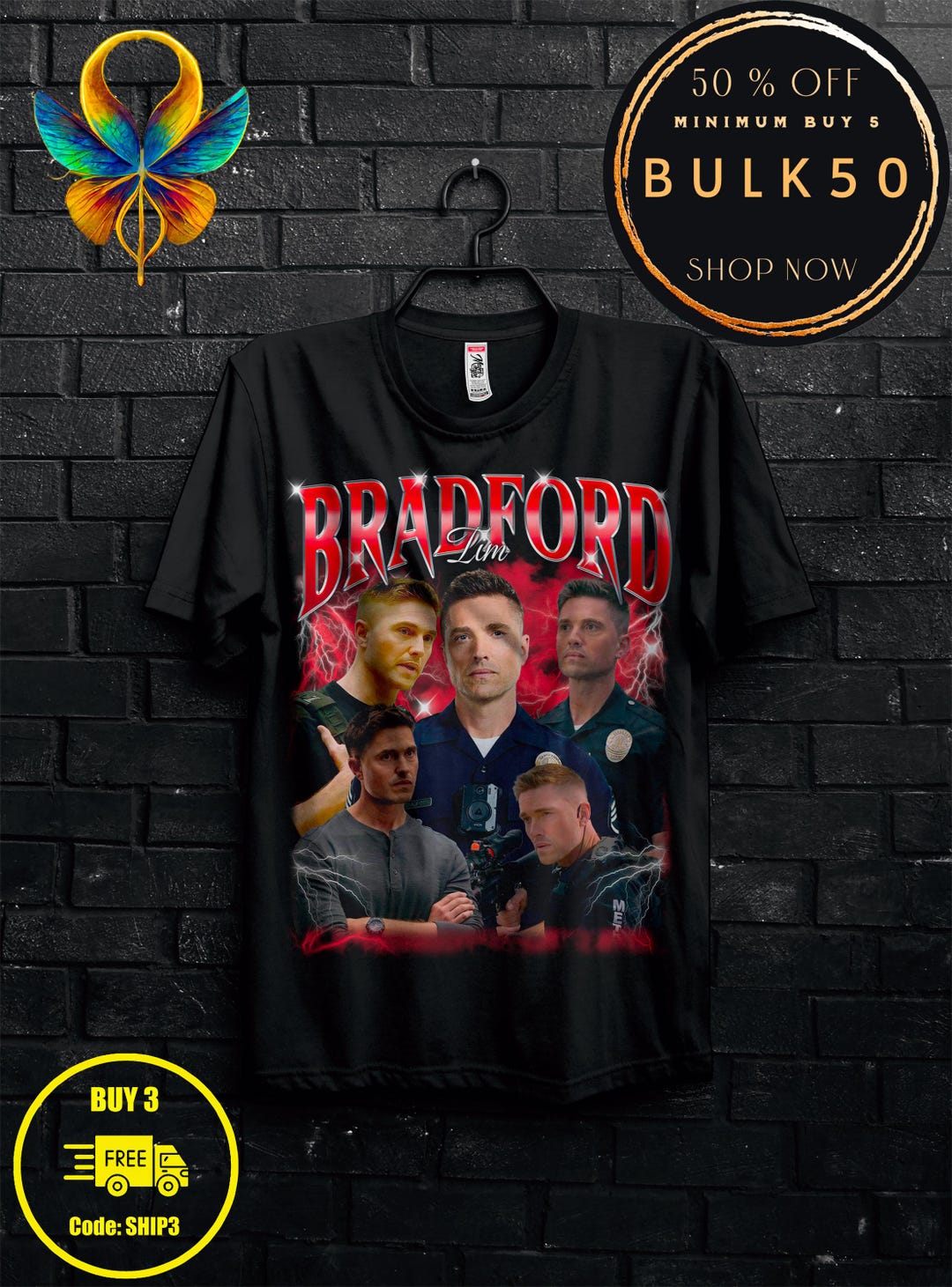 Tim Bradford the Rookie Bootleg T-shirt Gift for Man,chenford T Shirt ...