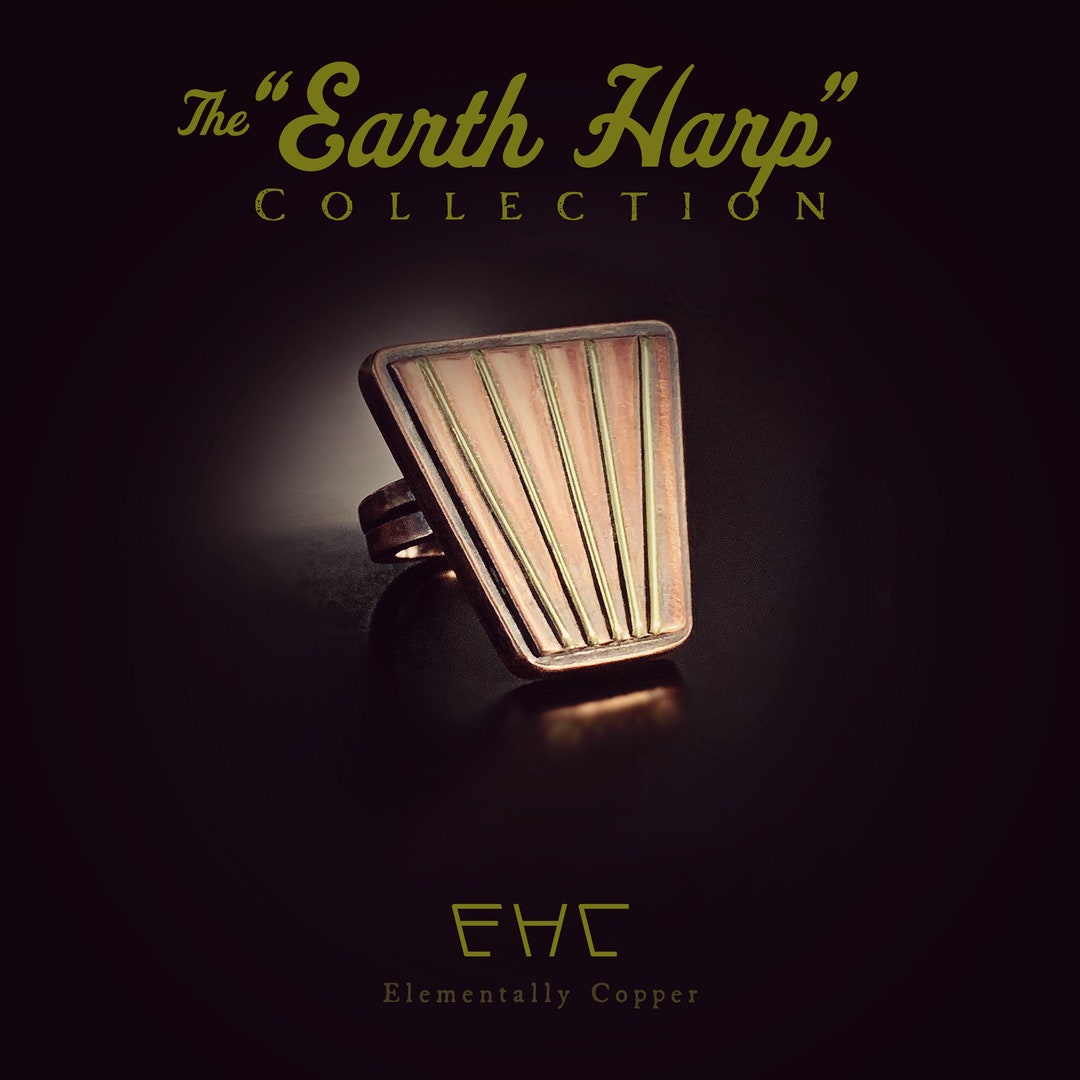 The "earth Harp" Copper and Brass Ring 4 - Etsy