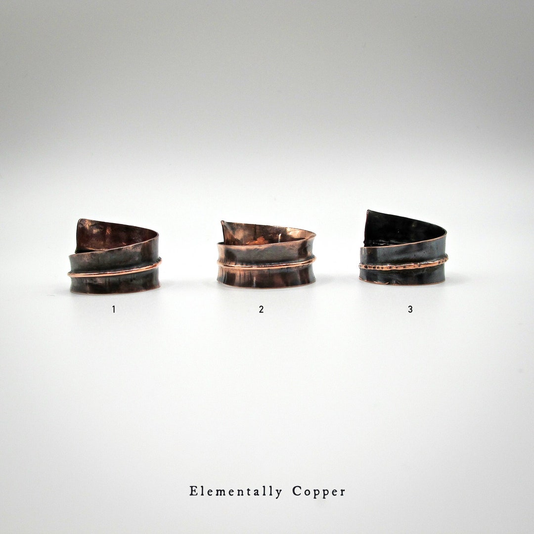 Fold-formed Forged Copper Wrap Rings - Etsy