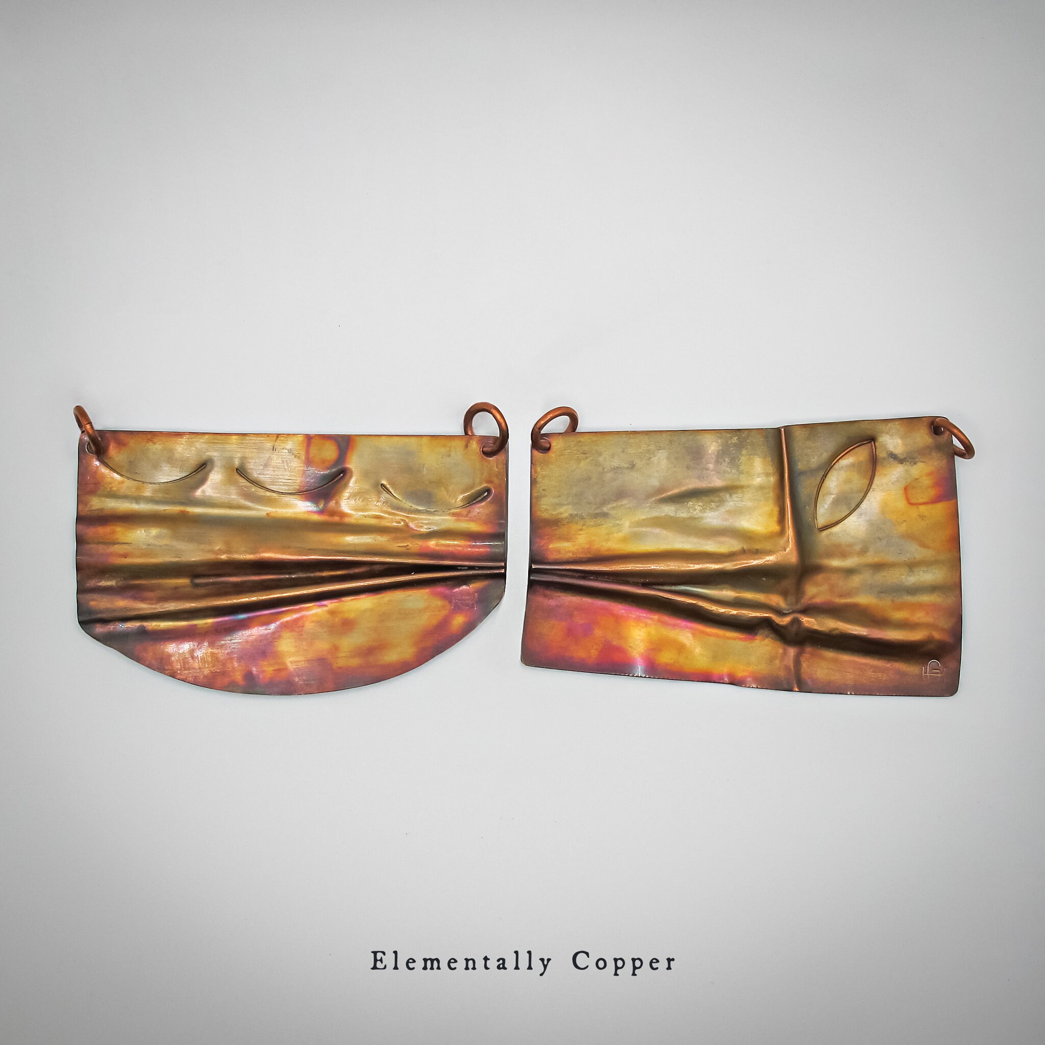 Nature Inspired Fold-formed Copper Pendant With Oxidized Copper Cable ...