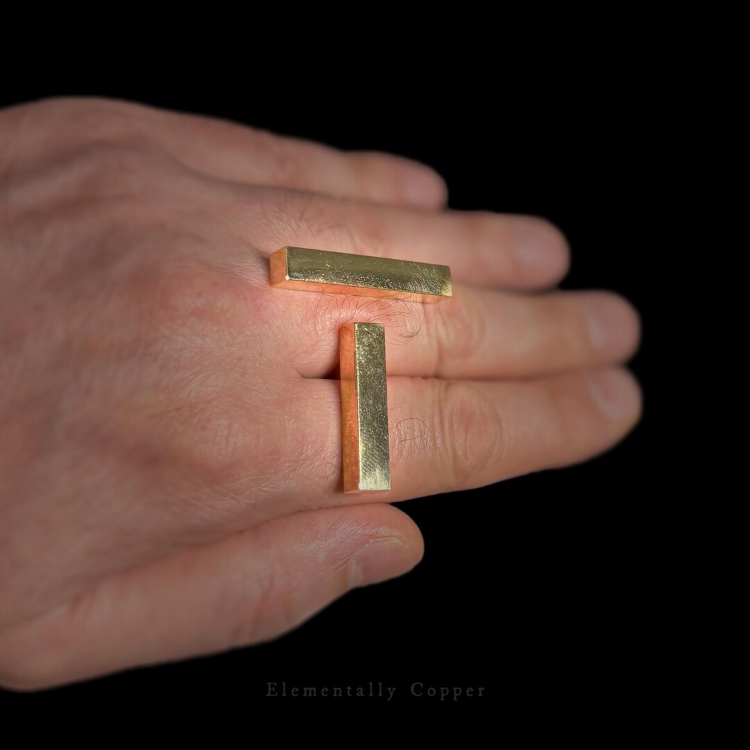 Brass Perpendicular Bars and Copper Ring — Size 10 US - Etsy