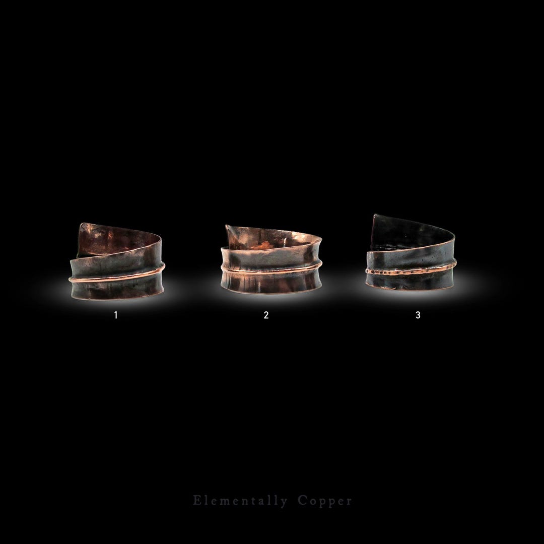 Fold-formed Forged Copper Wrap Rings - Etsy