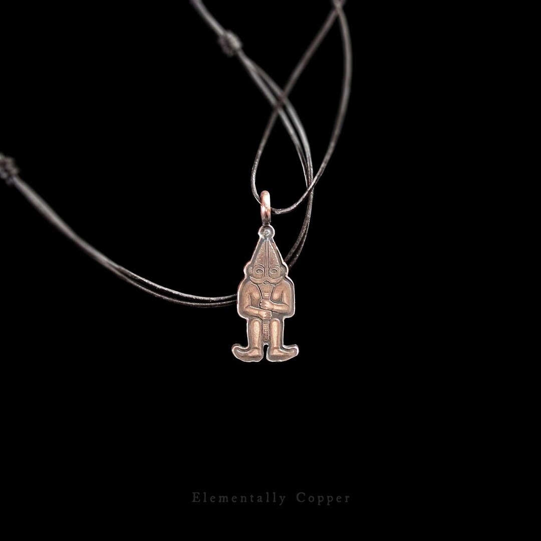Freyr Copper Pendant With Leather Neck Cord - Etsy