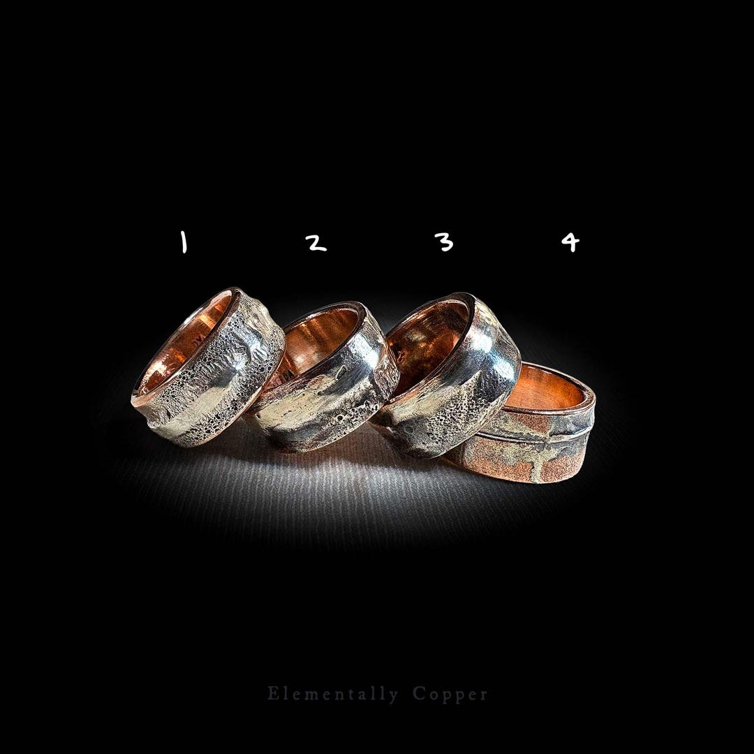 Fused Sterling Silver and Copper Rings — *size 6 US - Etsy
