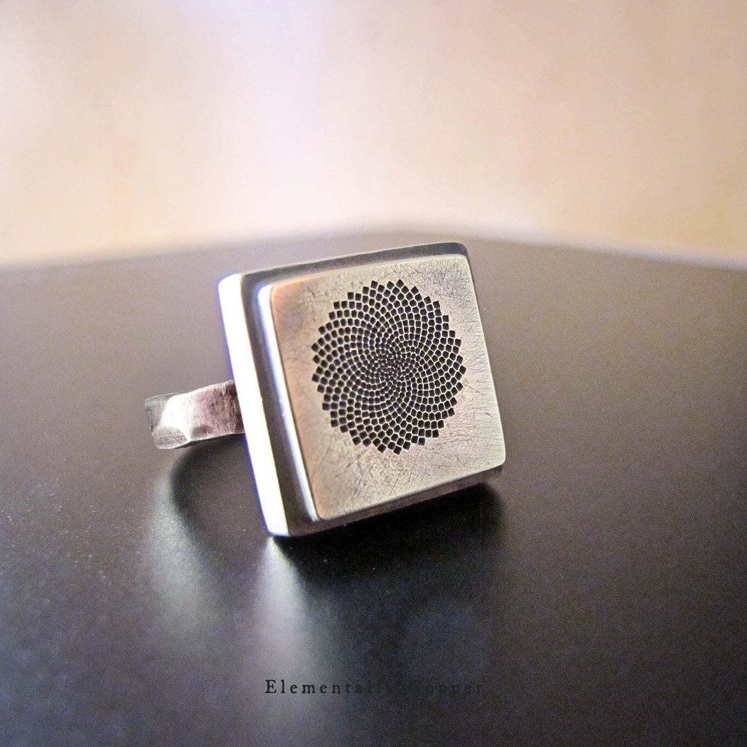 Fibonacci Sequence Sunflower Seed Spiral Brass Ring – Size 11 US - Etsy