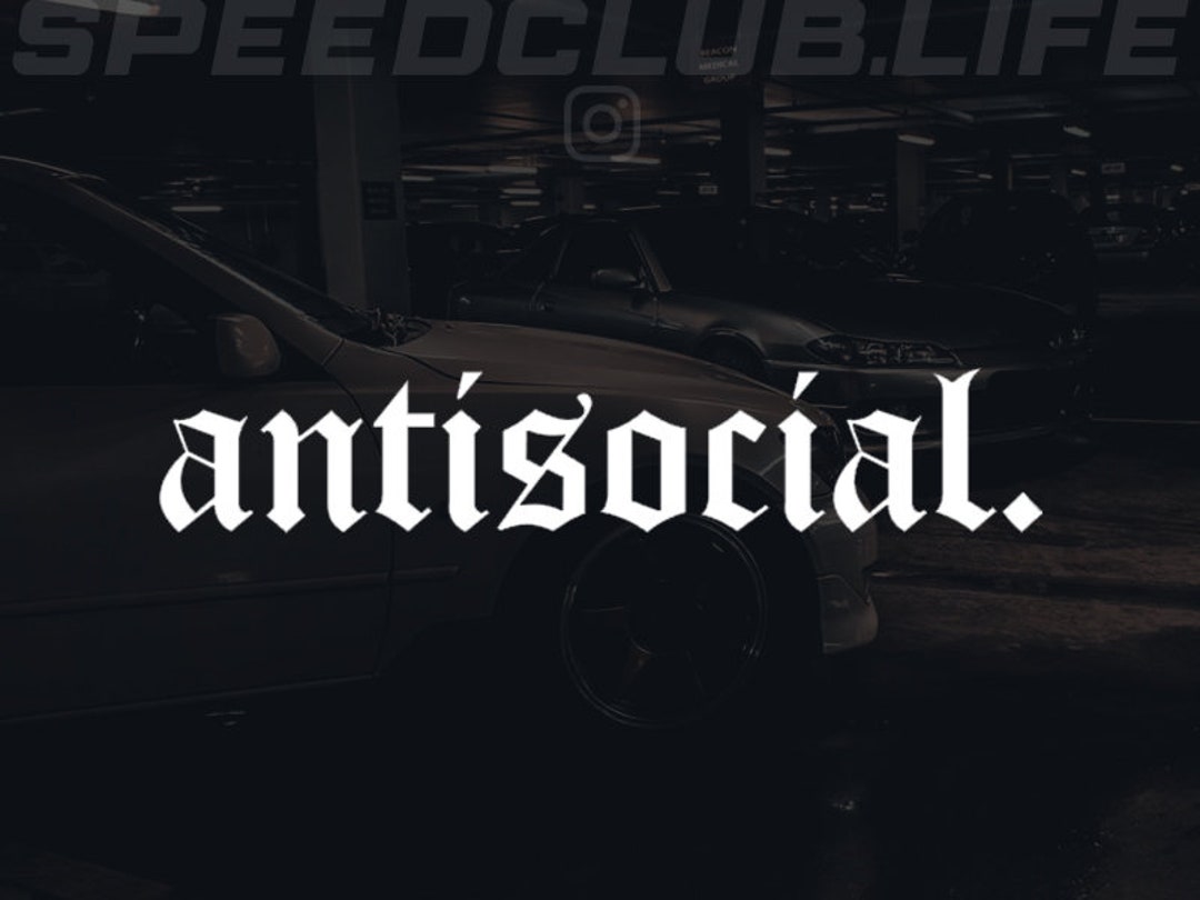 ANTISOCIAL. Vinyl Decal - Etsy