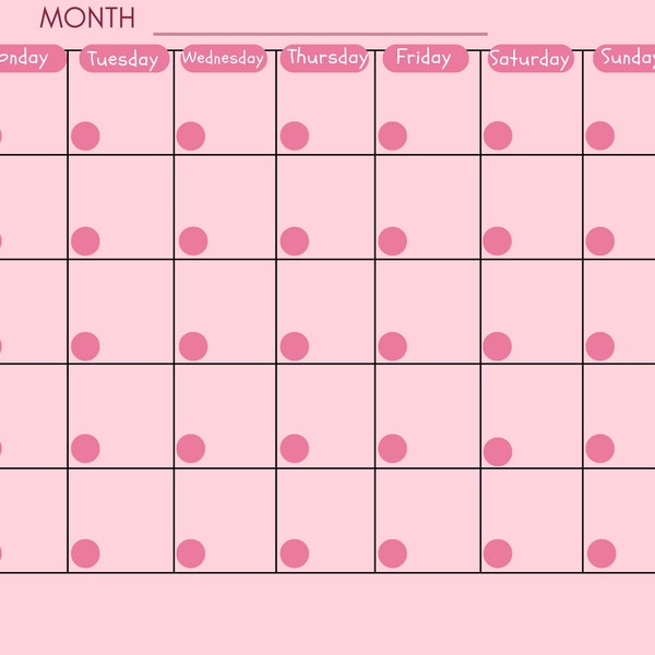 Pink Calendar - Etsy
